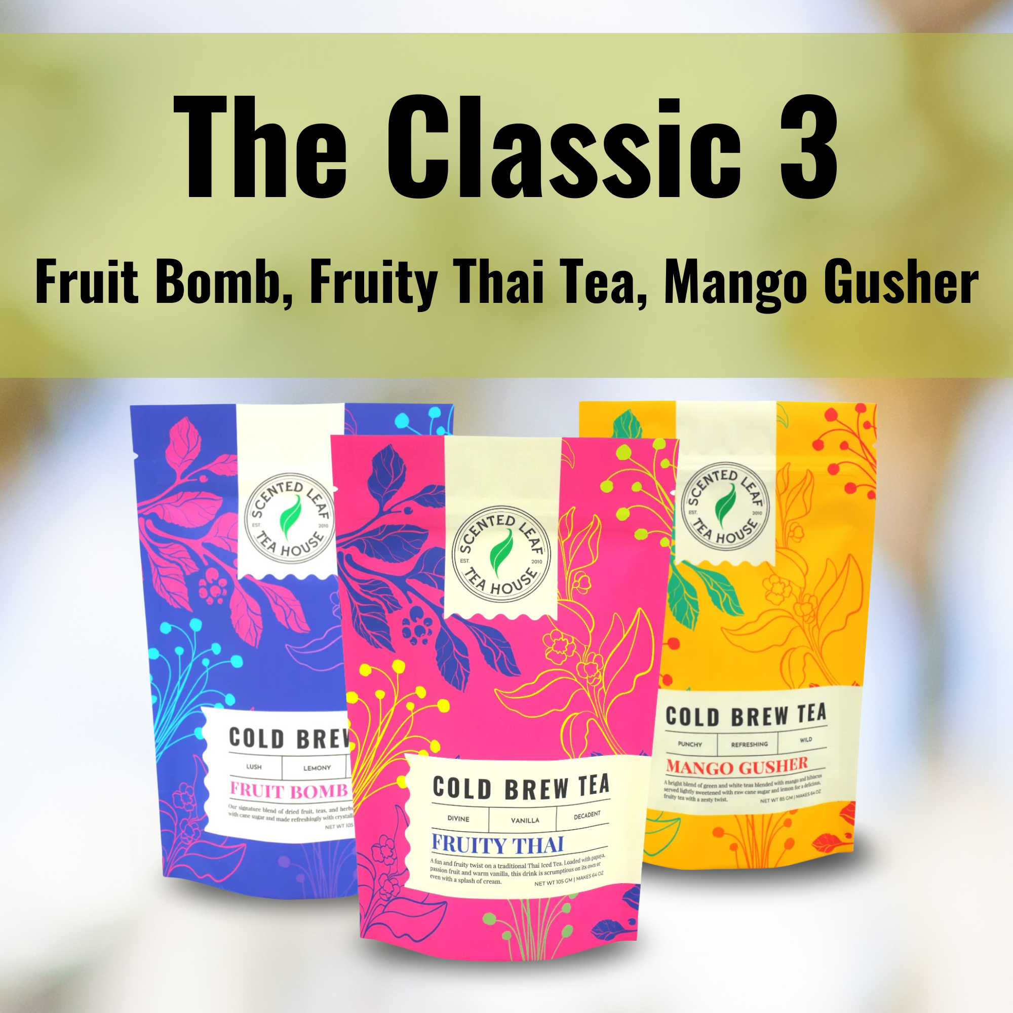Cold Brew Iced Tea - 3 Pack Sampler – Scented Leaf Tea House